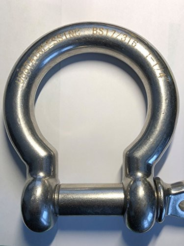 Stainless Steel 316 Bow Shackle 1 1/4" (32mm) Marine Grade Heavy Duty ...