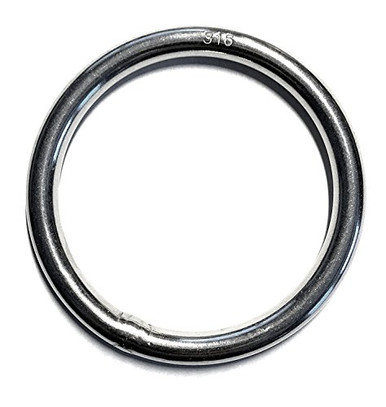 Stainless Steel 316 Round Ring Welded 6mm x 55mm (1/4" x 2") Marine ...