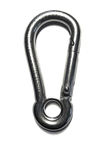 Stainless Steel 316 Spring Hook with Eyelet Carabiner 9/32" (7mm ...