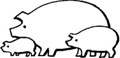 3 Pigs - Cling Mount by Emerald Creek Craft Supplies