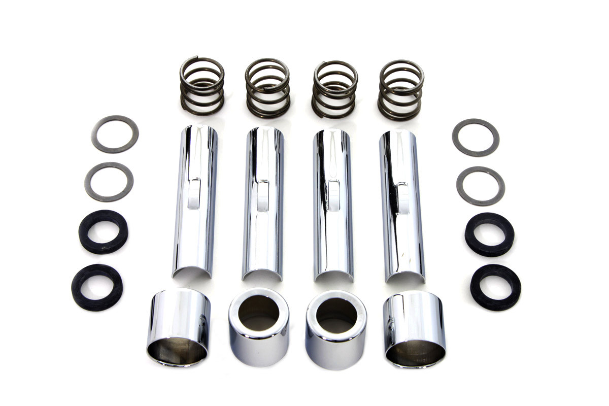 V-Twin - 7508-20T - Chrome Pushrod Cover and Clip Kit