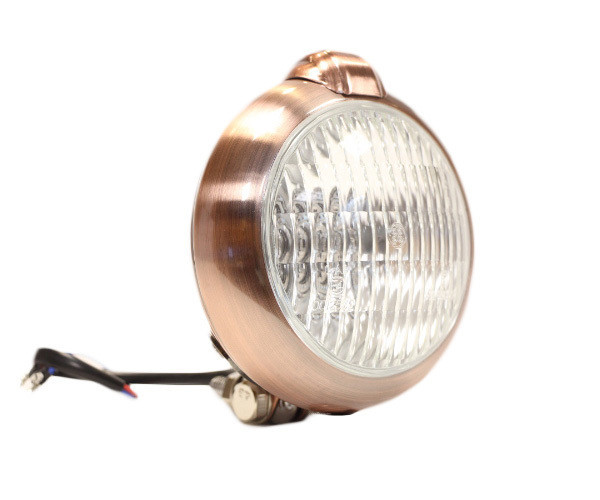 Motorcycle Supply Co. - Unity Style 5" Copper Headlight - Clear Lens