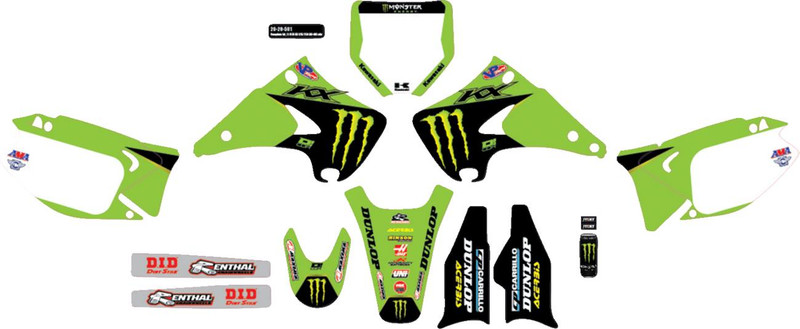 D'Cor Visuals - 20-20-501 - Graphic Kit - '21 Monster Energy - KX 125/250