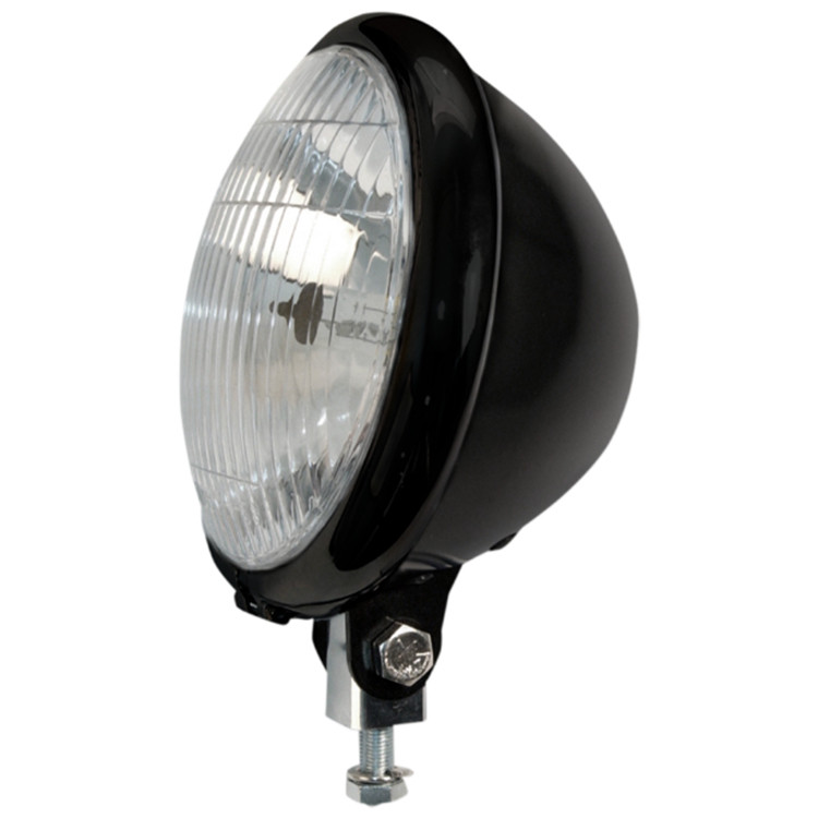 EMGO 5 3 4 Bates Style Headlight Assembly Black W Black Bezel