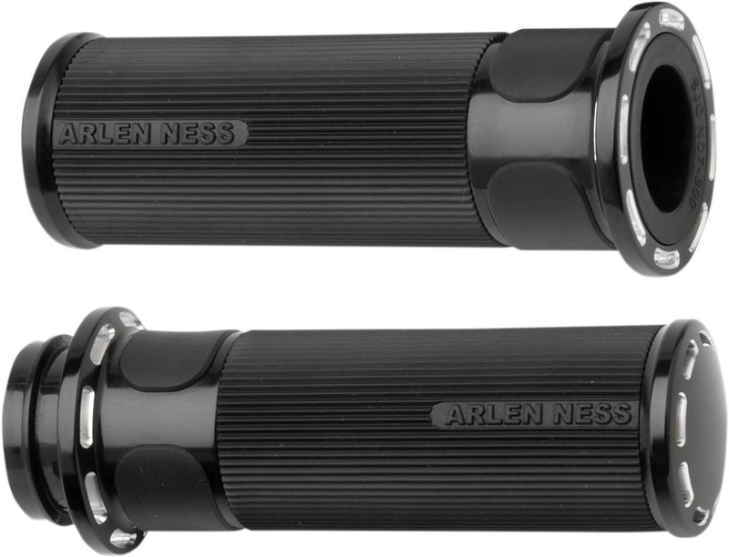Arlen Ness - 07-303 - Slot Track Grips - TBW - Black