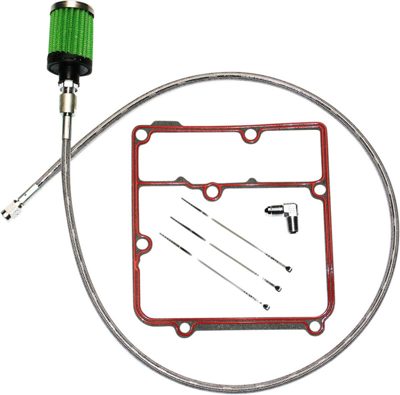Feuling Parts - 3070 - Oil Tank Breather Kit - Stainless - 99'-05' Dyna