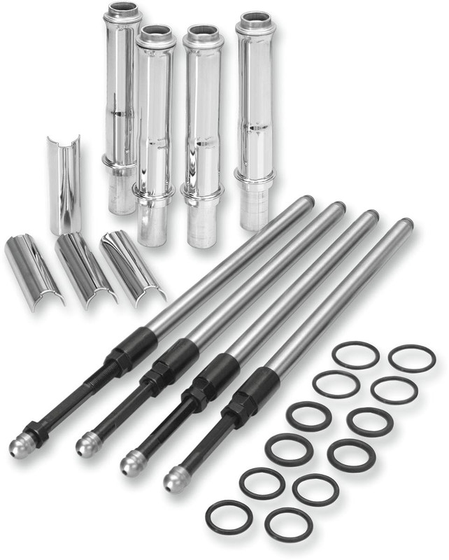 S&S Cycle - 106-6051 - Quickee Pushrod Kit with Chrome Covers - Twin Cam