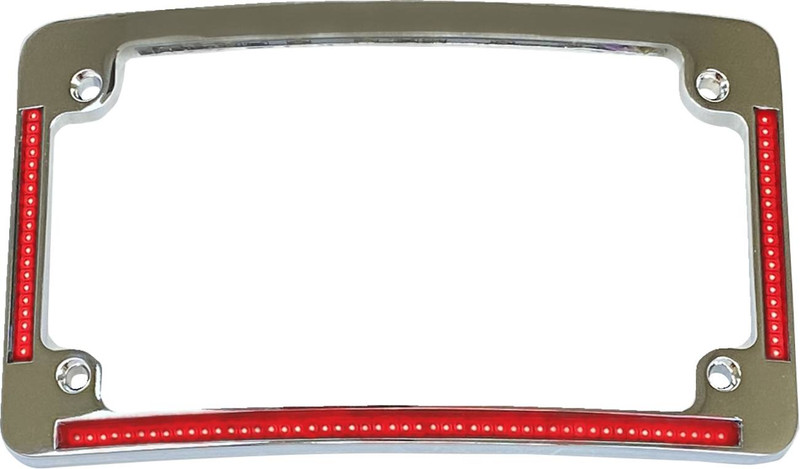 Custom Dynamics - TF08-C - License Plate Frame - Red/White LED - Chrome