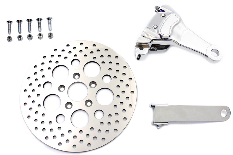 V-Twin - 22-0369 - Chrome Rear 4 Piston Caliper and 11-1/2 inch Disc Kit