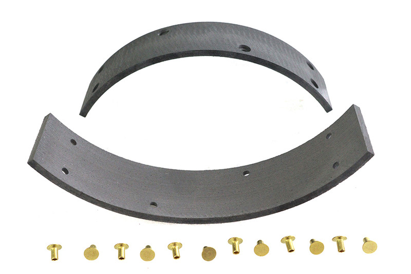 V-Twin - 23-0504 - Rear Brake Shoe Linings with Rivets