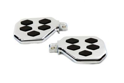 V-Twin - 27-0882 - Chrome Mini Footboard Set with Diamond Design