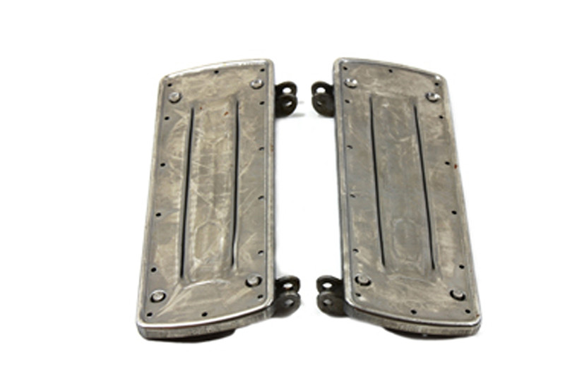 V-Twin - 27-0901 - Driver Square Style Footboard Set with Raw Finish