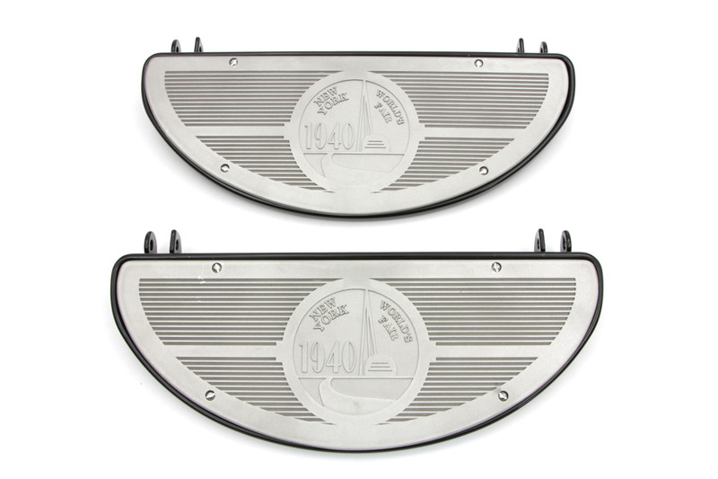 V-Twin - 27-1045 - Half Moon Footboard Set Black