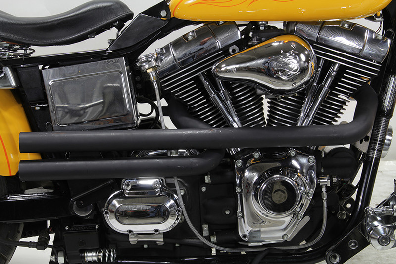 V-Twin - 29-0211 - Exhaust Drag Pipe Set Black Shotgun Style
