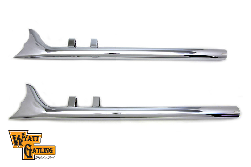 V-Twin - 30-0781 - Wyatt Gatling 32 inch Scalloped Fishtail Set Chrome