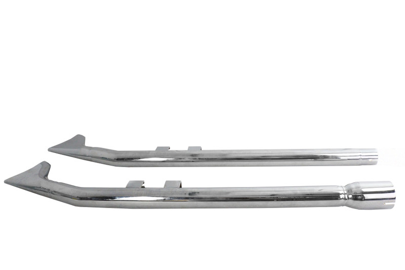 V-Twin - 30-7963 - FLT Upsweep Straight Fishtail Set Chrome