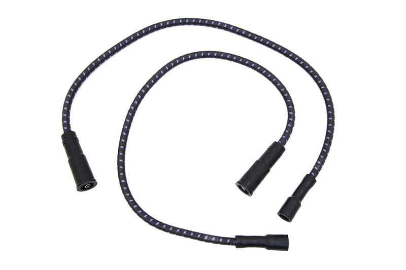 V-Twin - 32-7345 - Sumax Black with Blue Tracer 7mm Spark Plug Wire Set
