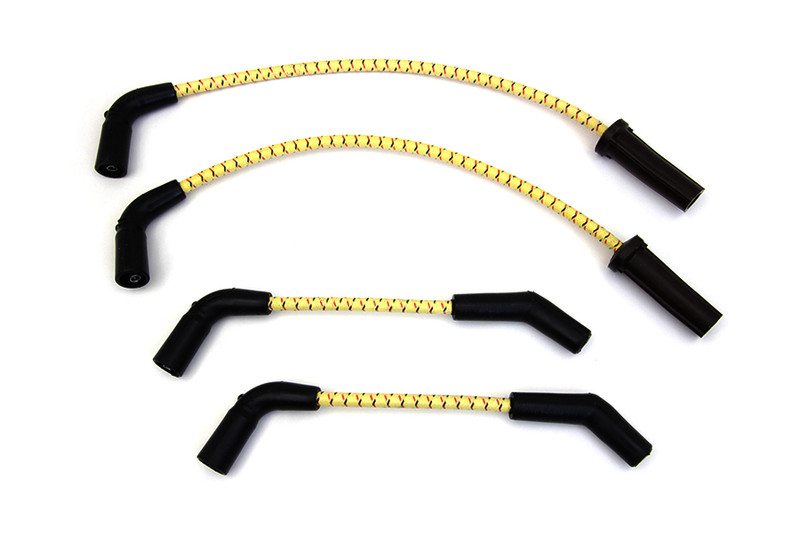 V-Twin - 32-7376 - Sumax Yellow with Black & Red Tracer 7mm Spark Plug ...