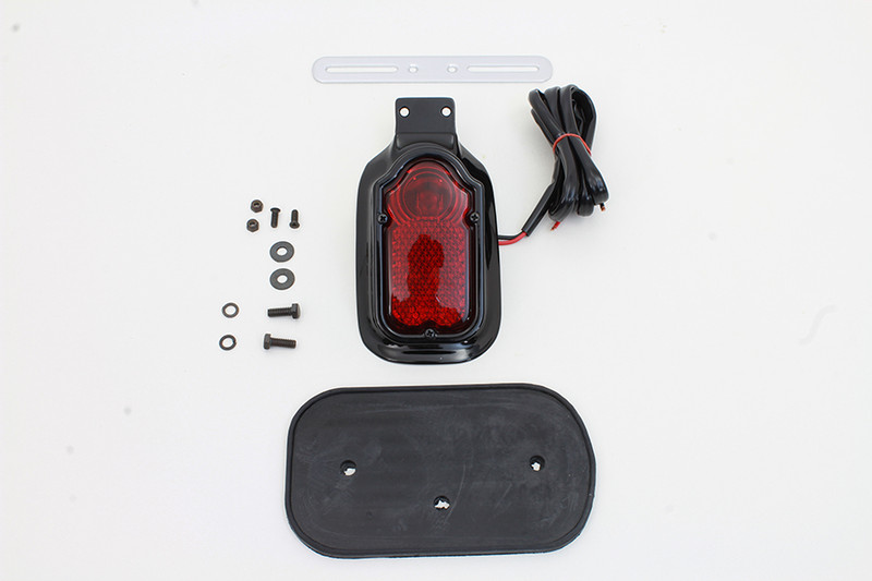 V-Twin - 33-1510 - Glossy Black Tombstone Style Tail Lamp Assembly