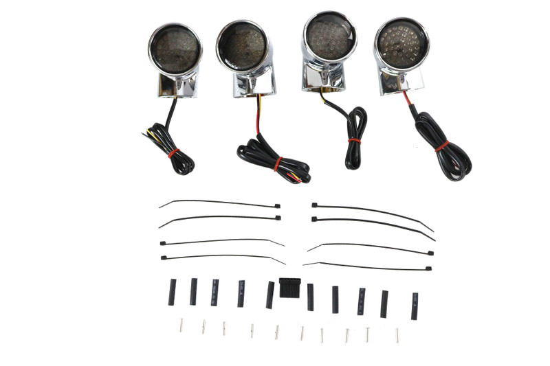 V-Twin - 33-5013 - Chrome Revox Bullet LED Turn Signal Lamp Kit