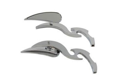 V-Twin - 34-1232 - Teardrop Mirror Set Chrome