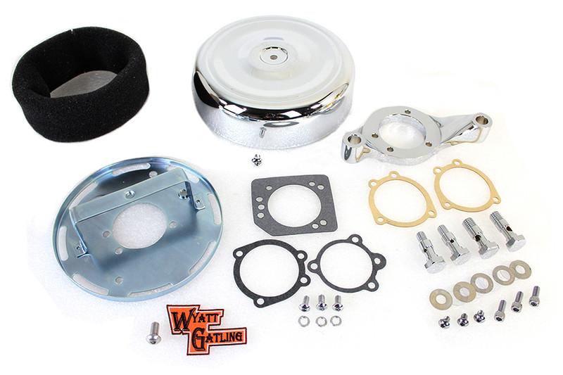V-Twin - 34-1659 - 8 inch Round Air Cleaner Assembly Chrome