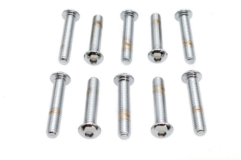V-Twin - 37-8724 - Allen Button Head Screws Chrome 3/8 inch X 2 inch