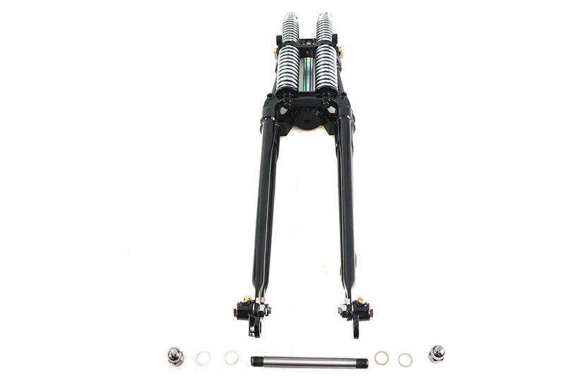 V-Twin - 49-3125 - 22 inch Tedd Narrow Spring Fork Assembly Black