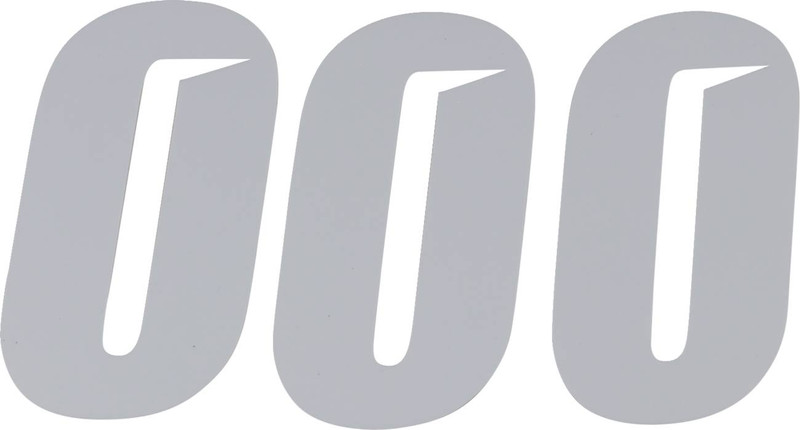 D'Cor Visuals - 43100891 - Slash Number Plate - #0 - White - 6"