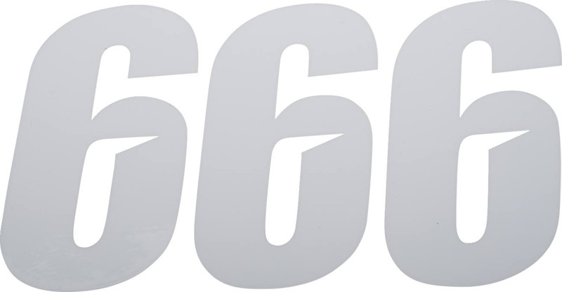 D'Cor Visuals - 43100897 - Slash Number Plate - #6 - White - 6"