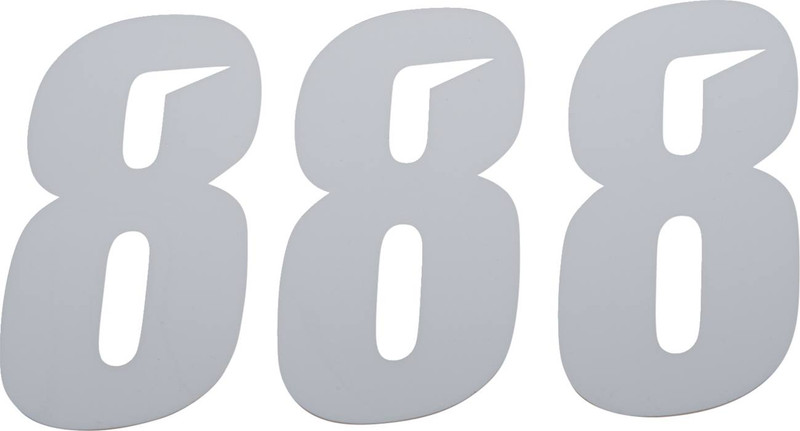 D'Cor Visuals - 43100899 - Slash Number Plate - #8 - White - 6"