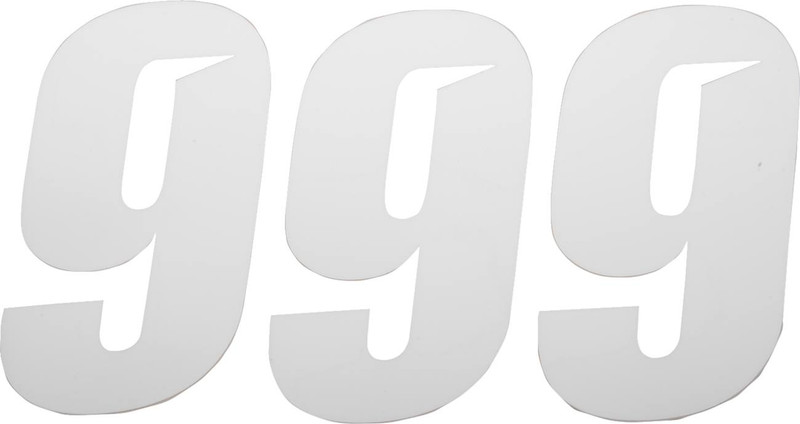 D'Cor Visuals - 43100900 - Slash Number Plate - #9 - White - 6"
