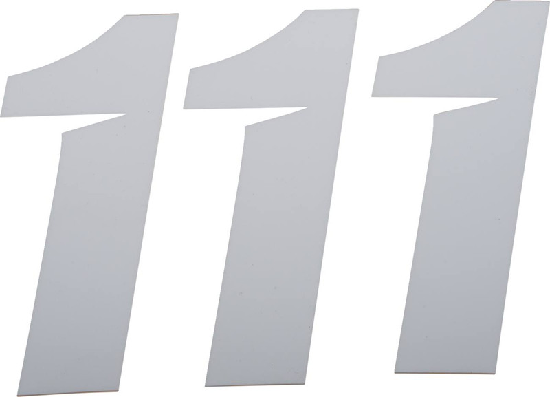 D'Cor Visuals - 43100902 - Slash Number Plate - #1 - White - 4"
