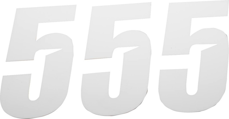 D'Cor Visuals - 43100906 - Slash Number Plate - #5 - White - 4"