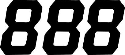 D'Cor Visuals - 43100949 - Race Number Plate - #8 - Black - 4"