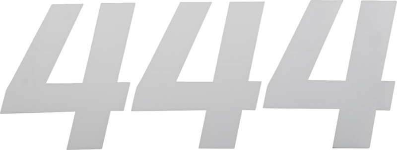 D'Cor Visuals - 43100965 - Race Number Plate - #4 - White - 4"