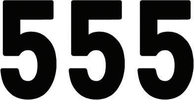 Factory Effex - FX024365 - Pro Number 5 - Black - 8"