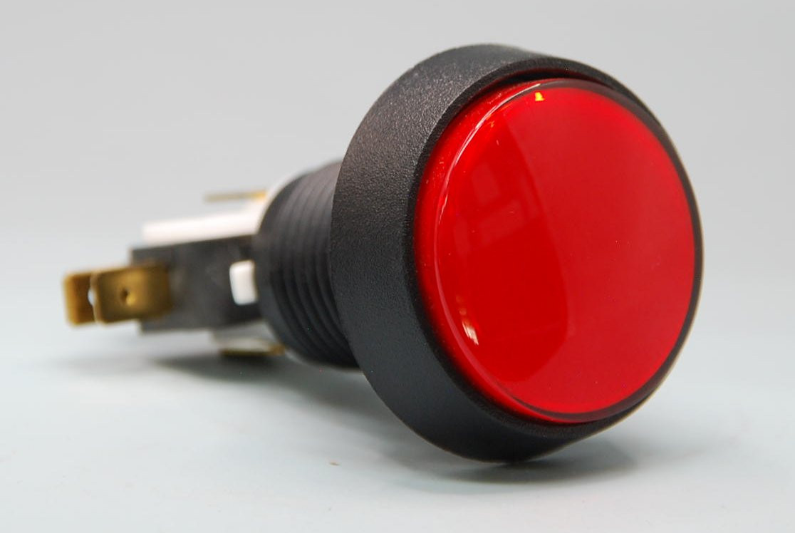 Medium Round Red Push Button for Arcade Control Panels