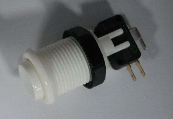 White Pushbutton w/ .187 Horizontal Microswitch