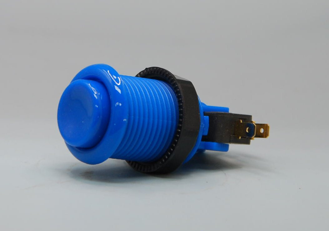 Blue Pushbutton w/ .187 Horizontal Microswitch | Game Exchange