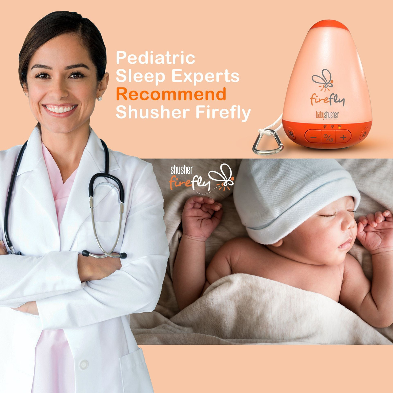 Firefly Baby Shusher - Rechargeable and Portable Soother - Babies.co.nz
