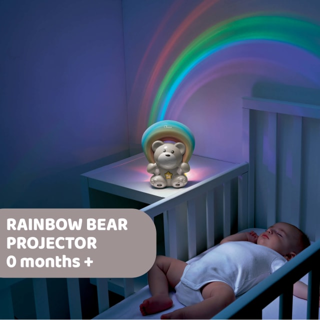 CHICCO Rainbow Bear Projector and Soother - Babies.co.nz
