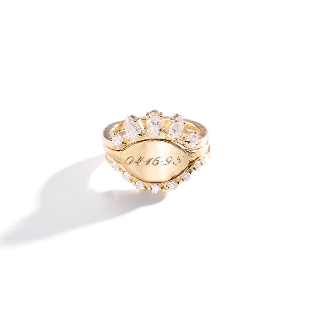 Gold Diamond Stacking Ring | Morgana Diamond Ring