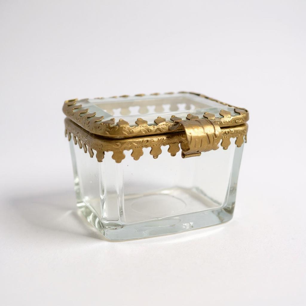 Rectangle Gilded & Glass Vitrine Trinket Box