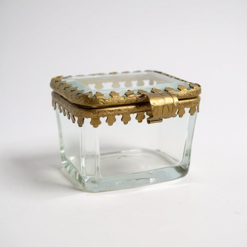 Rectangle Gilded & Glass Vitrine Trinket Box
