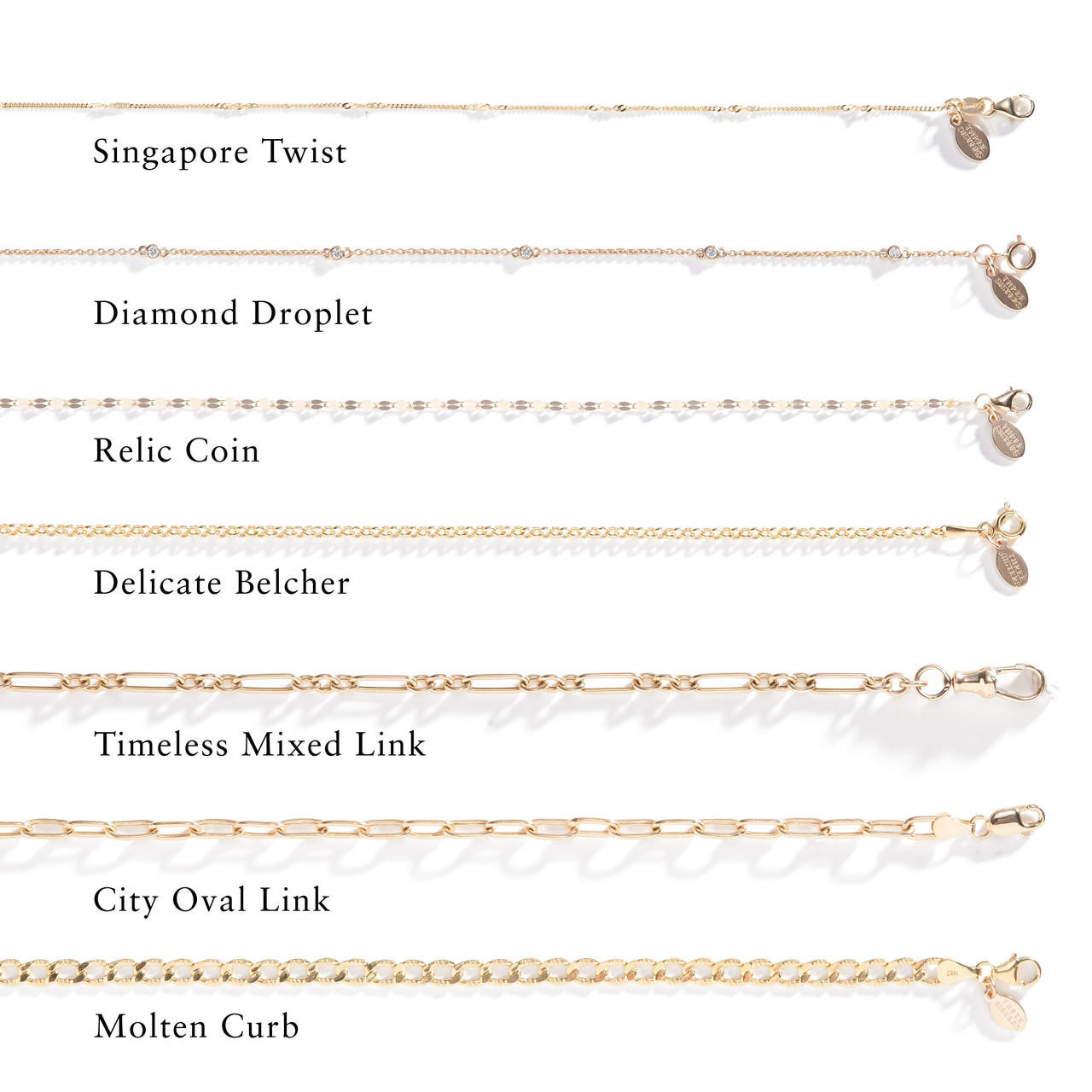 Gold Singapore Twist Adjustable Chain