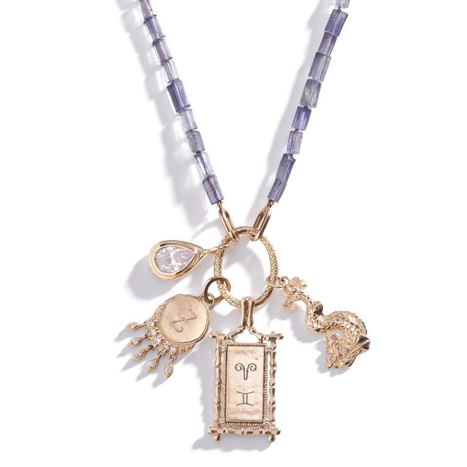 Gold Pagoda Personalized Charm | Bamboo Motif Art Deco Hollywood Pendant