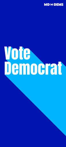 Vote Democrat Two Tone Blue Wallpaper (Digital Download) - Maryland ...