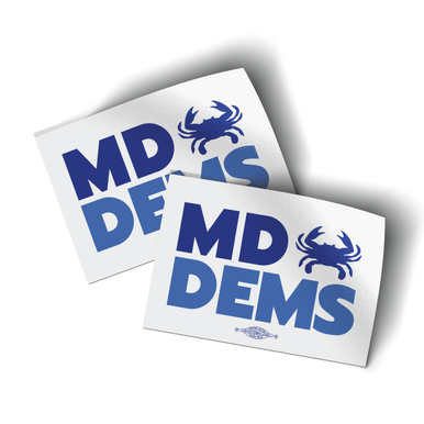 MD Dems (3.25" x 2.25" Vinyl Sticker -- Pack of Two!) - Maryland ...