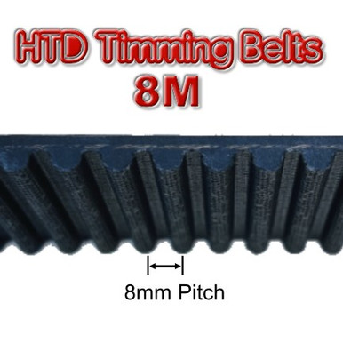 2000-8M-50 HTD TIMING BELT 8M - 2000 mm (78.74 in) Pitch Length and 50 ...